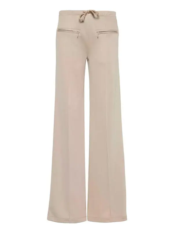 COURREGES Logo-patch Ribbed Trousers - Neutrals