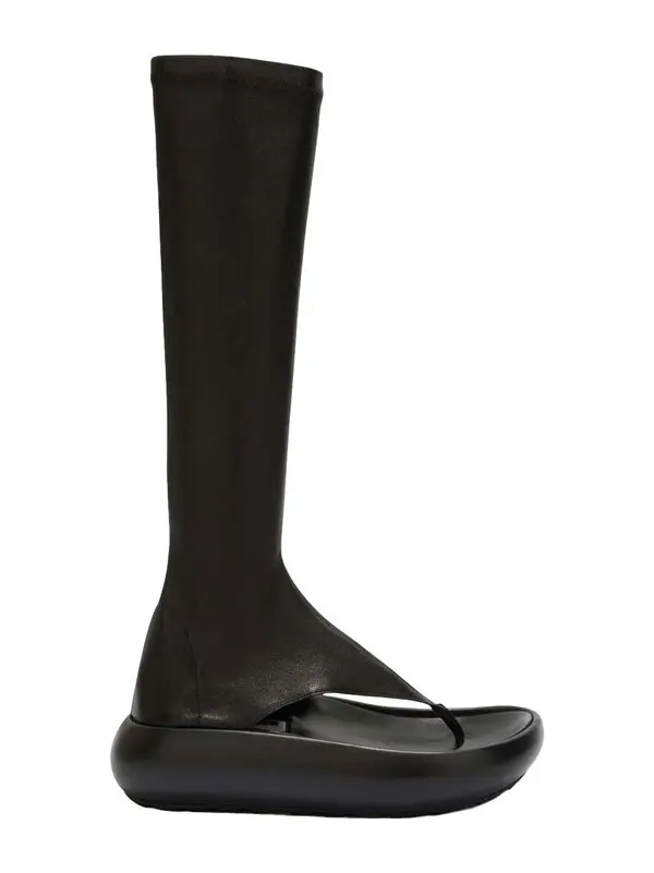JIL SANDER Open-toe Knee-high Boots - Black