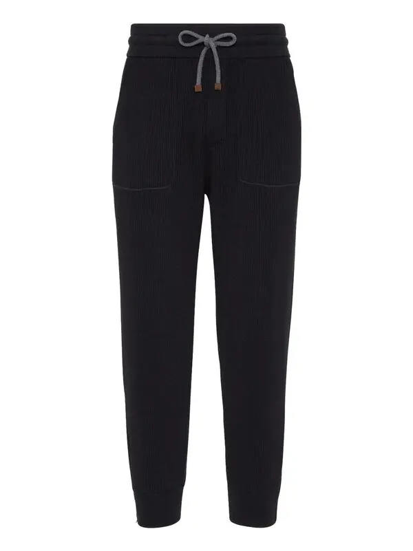 Brunello Cucinelli Knitted Track Pants - Black
