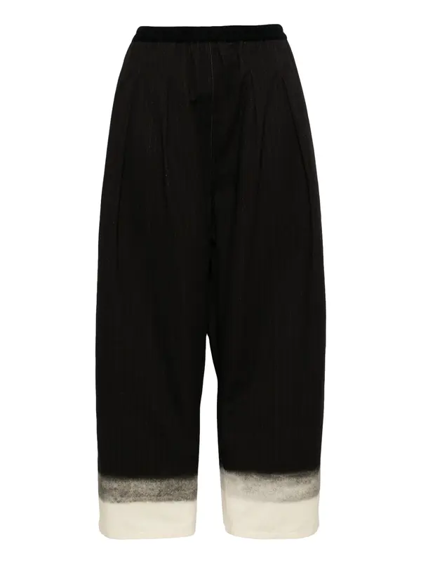MAISON MARGIELA Pinstriped Wide-leg Trousers - Black