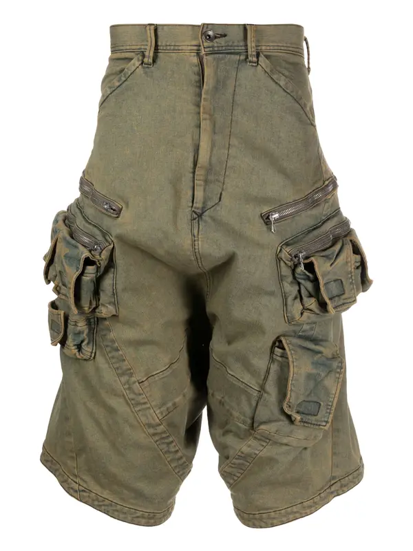 JULIUS Drop-crotch Denim Cargo Shorts - Blue