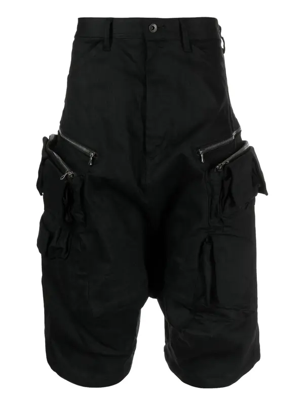 JULIUS Mid-rise Drop-crotch Shorts - Black