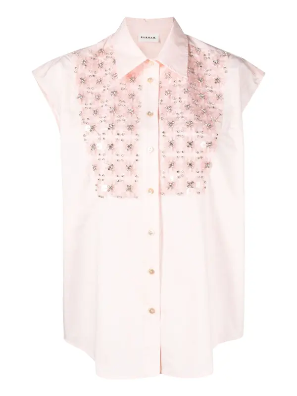 P.a.r.o.s.h Rhinestone-embellished Blouse - Pink