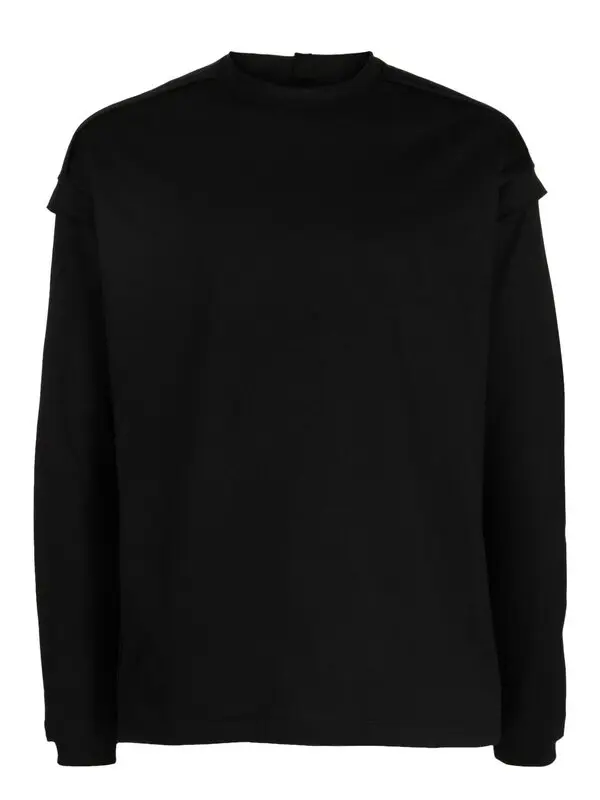 THE VIRIDI-ANNE Long-sleeve Cotton T-shirt - Black