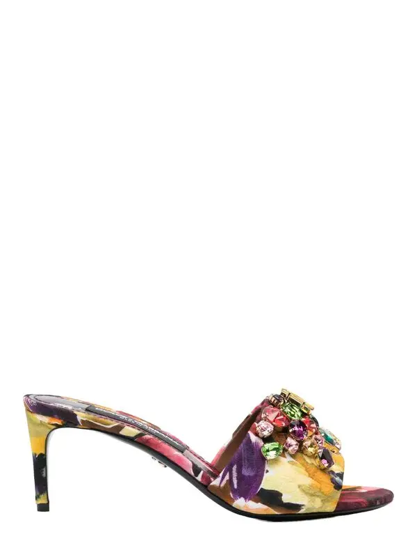 Dolce & Gabbana 70mm Jewel-embellished Mules - Black