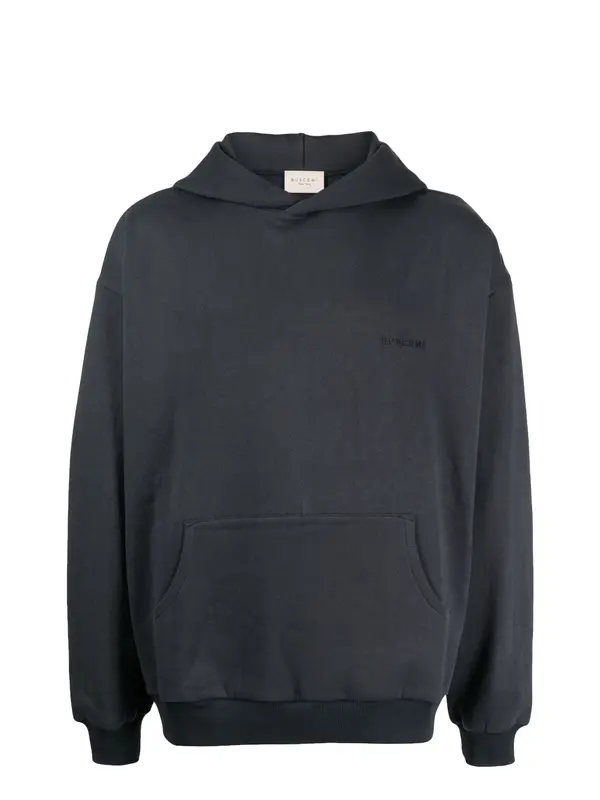 Buscemi Logo-plaque Cotton Hoodie - Grey