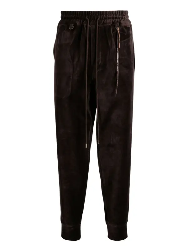 MASTERMIND WORLD Tapered Velour Track Pants - Brown