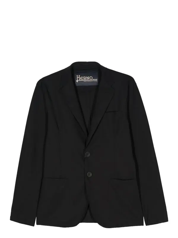 Herno Single-breasted Stretch Blazer - Black