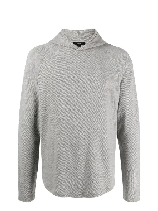Vince Twill-weave Long-sleeve Hoodie - Grey