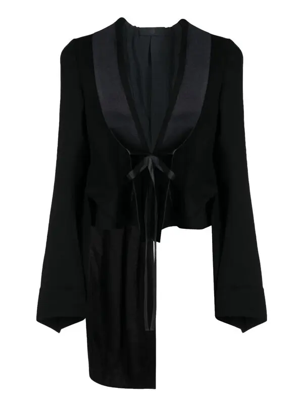 MARC LE BIHAN Asymmetric Tie-fastening Jacket - Black
