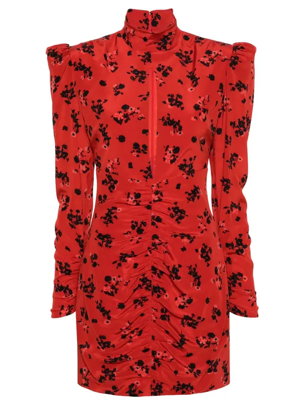 Alessandra Rich Floral-print Mini Dress - Red
