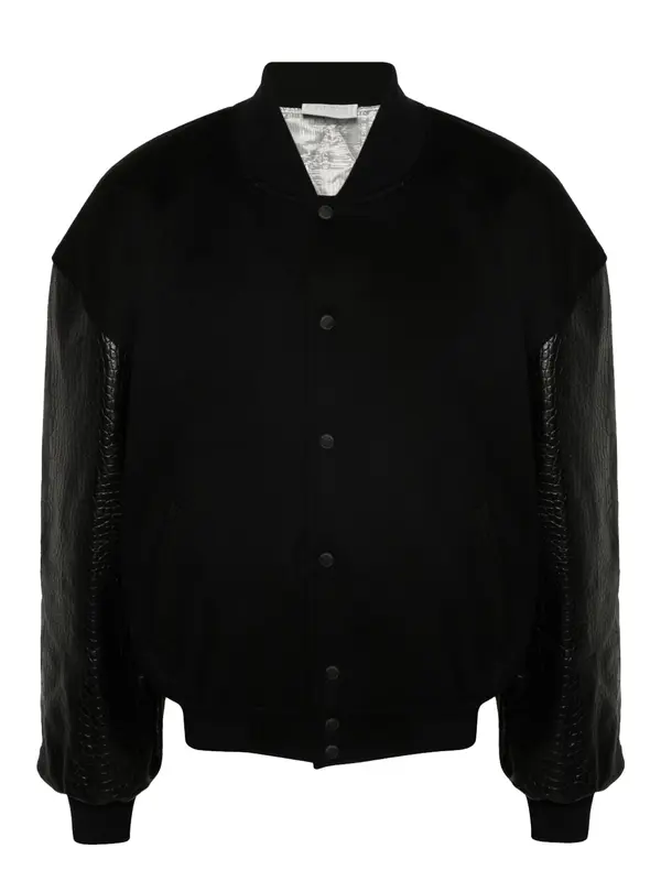 VTMNTS Embossed Crocodile Bomber Jacket - Black