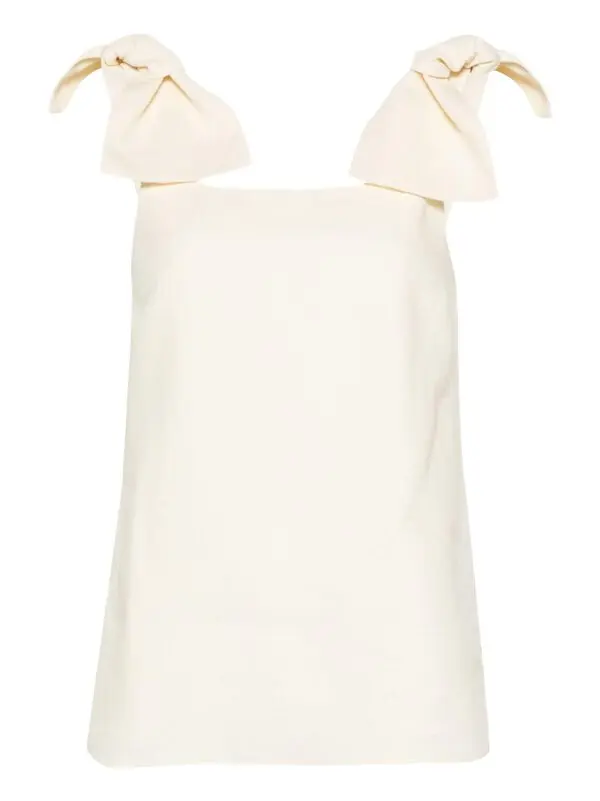 Chloé Bow-detail Linen Tank Top - Neutrals
