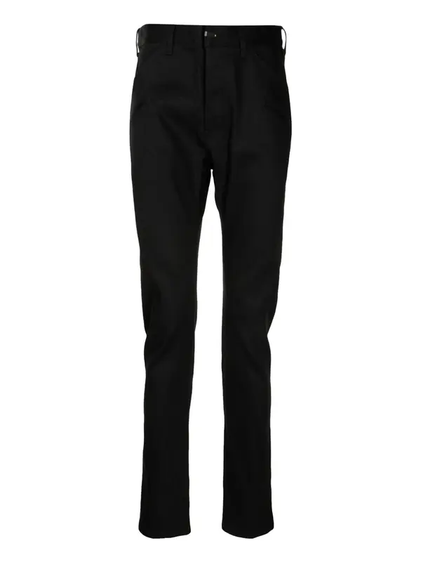 THE VIRIDI-ANNE Mid-rise Slim-cut Trousers - Black