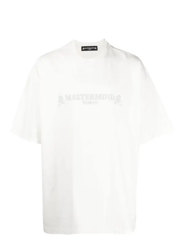 MASTERMIND WORLD Logo-embroidered Cotton T-shirt - White