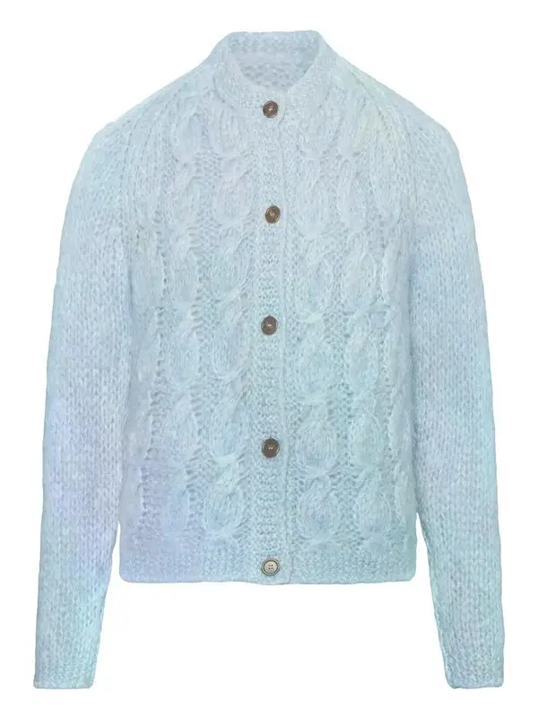 MAISON MARGIELA Knitted Mohair-blend Cardigan - Blue
