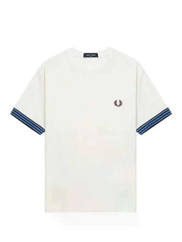 Fred Perry Logo-embroidered Cotton T-shirt - White