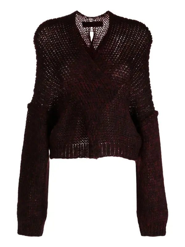 Isabel Benenato Open-knit Jumper - Red