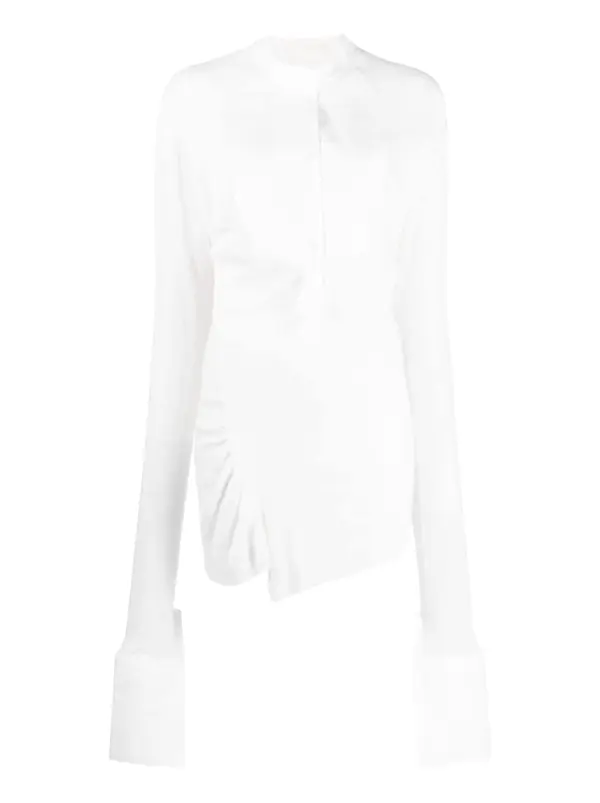 MARC LE BIHAN Knitted-panel Poplin Shirt - White