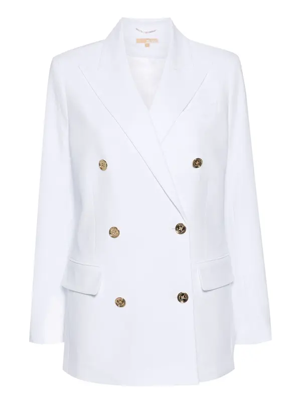 Michael Kors Crepe Double-breasted Blazer - White