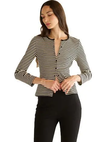 DÔEN Amelie Tee - Black Nantucket Stripe