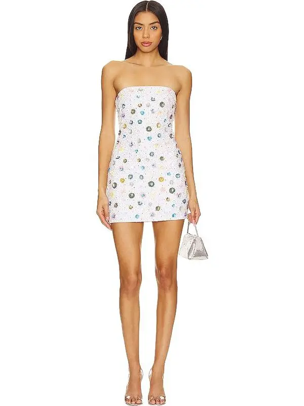 Majorelle Leva Embellished Mini Dress - White Multi