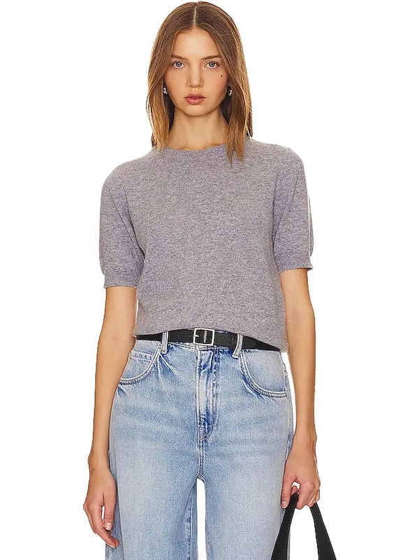 Rue Sophie Adele Short Sleeve Sweater - Heater Grey