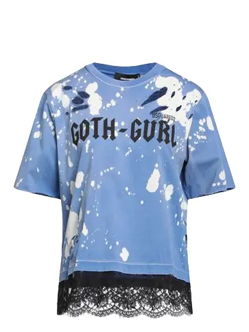 Dsquared2 Printed T-shirt With Lace - Blue