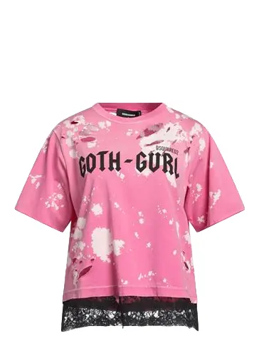 Dsquared2 Printed T-shirt With Lace - Magenta