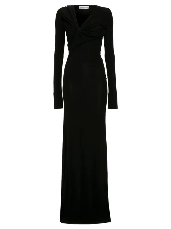 Victoria Beckham Draped Maxi Dress With Cut-out Detail - Black