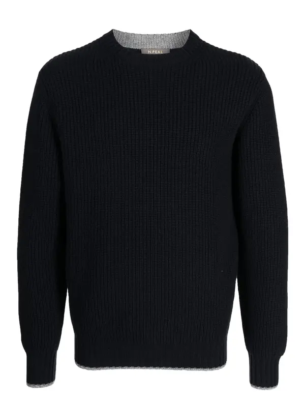 N.peal Ribbed-knit Cashmere Jumper - Blue