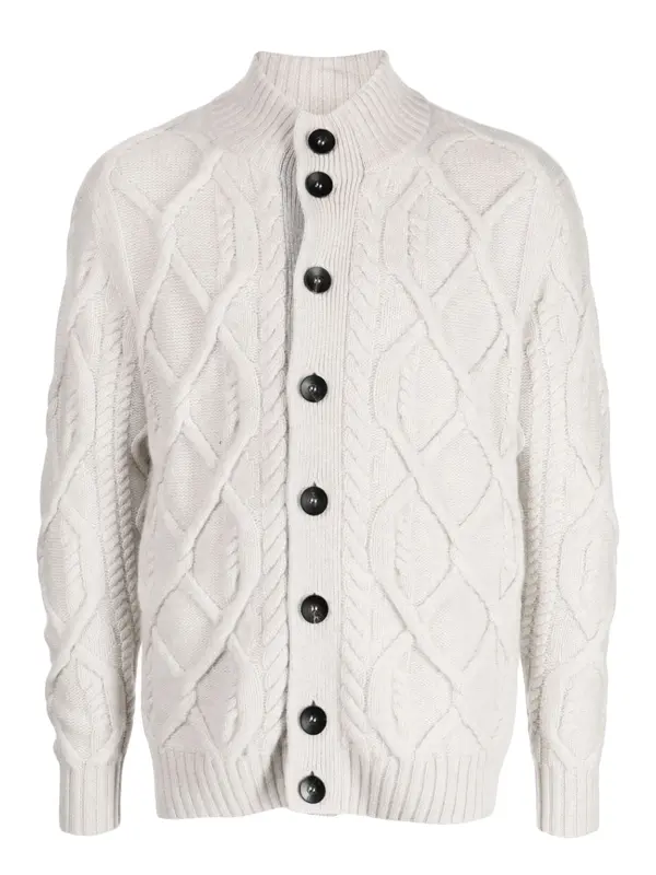N.peal Cable-knit Cashmere Cardigan - Neutrals