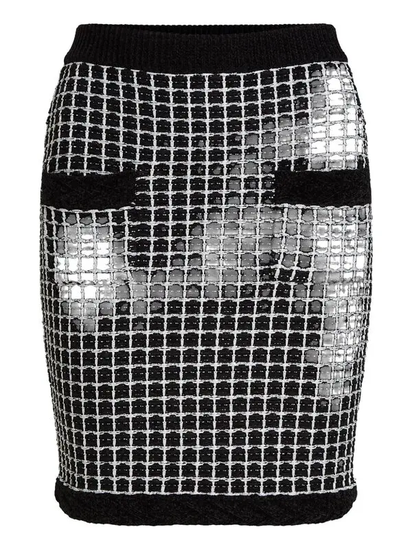 Karl Lagerfeld Bouclé Two-pocket Pencil Skirt - Black