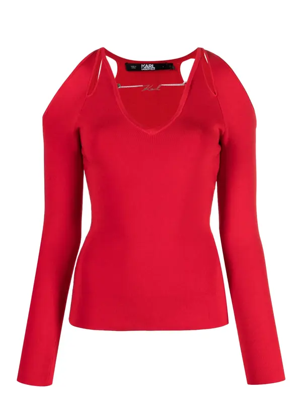 Karl Lagerfeld Cut-out Jumper - Red