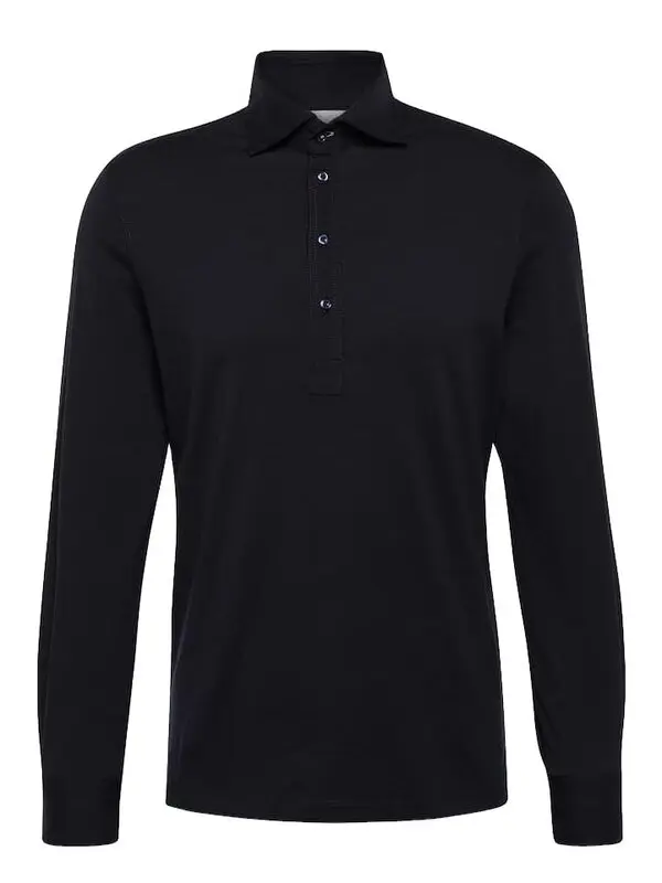 Brunello Cucinelli Cotton Polo Sweater - Blue