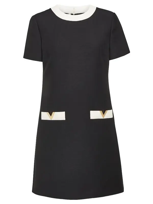 Valentino Garavani Wool And Silk Minidress - Black