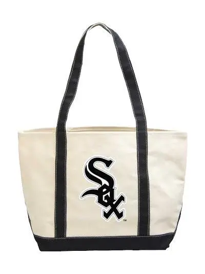 LOGO BRANDS Chicago White Sox Canvas Tote Bag - Black