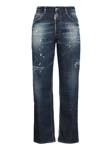 Dsquared2 Straight-leg Jeans With Leather Trims - Blue