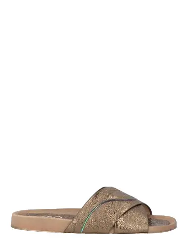 Rodo Leather Flat Sandals - Yellow