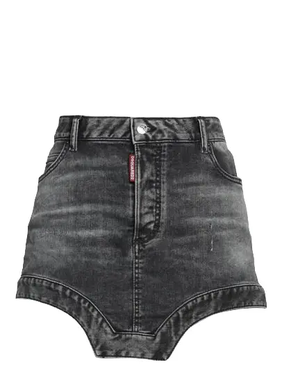 Dsquared2 Asymmetric Denim Mini Skirt - Grey