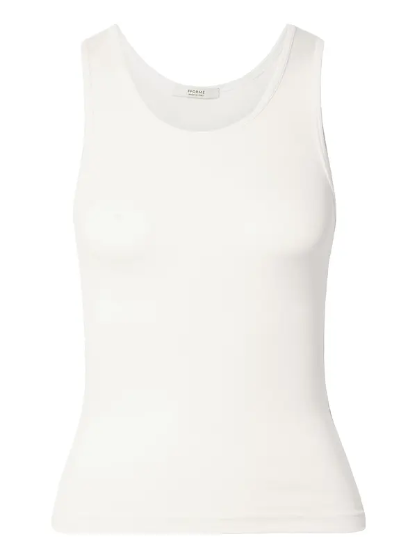 FFORME Pari Stretch-silk Jersey Tank - White