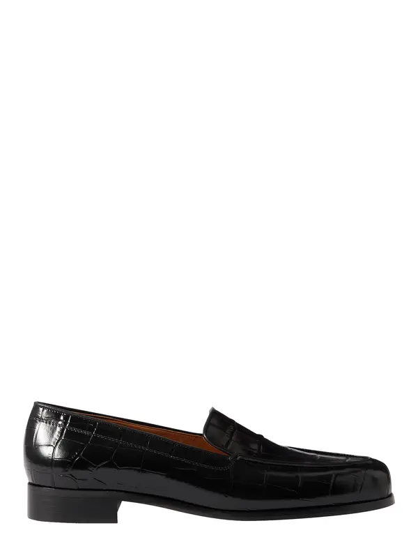 EMME PARSONS Danielle Croc-effect Loafers - Black