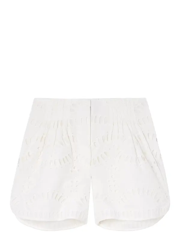 Charo Ruiz Ibiza Palok Broderie-anglaise Cotton-blend Shorts - White