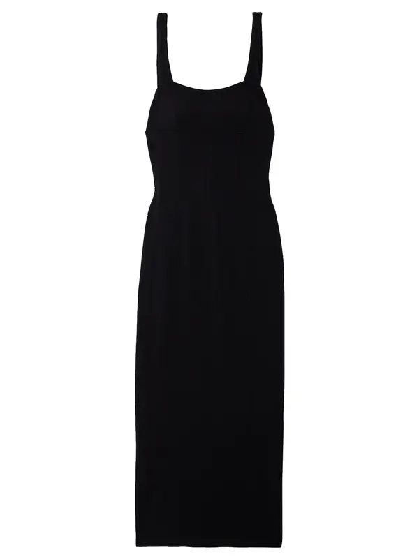 Helmut Lang Cutout Paneled Ponte Midi Dress - Black