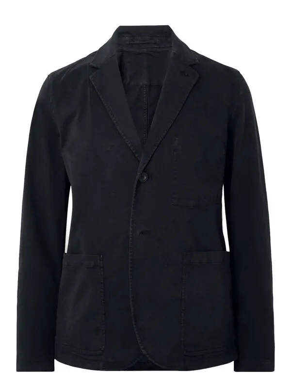 Mr P. Garment-dyed Cotton-blend Twill Blazer - Black