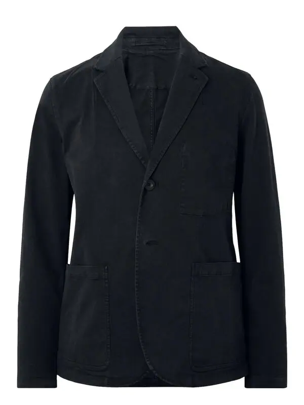 Mr P. Garment-dyed Cotton-blend Twill Blazer - Black