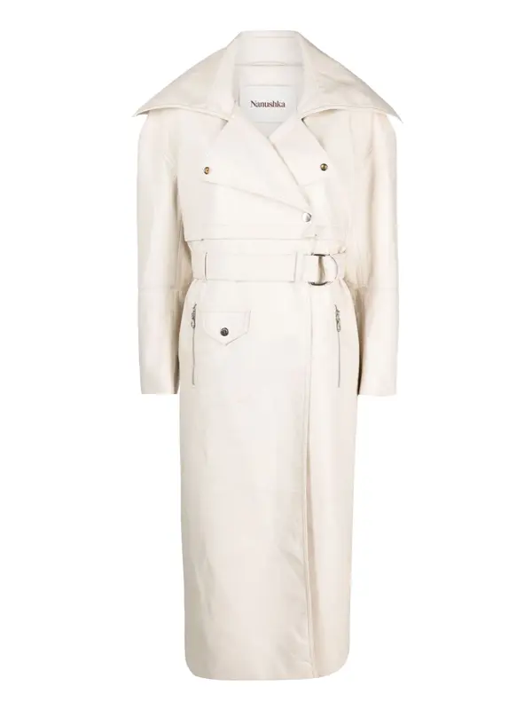 Nanushka Marielle Leather Biker Coat - Neutrals