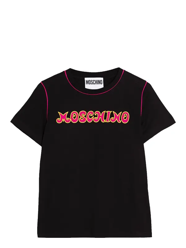 Moschino Embroidered Cotton-jersey T-shirt - Black