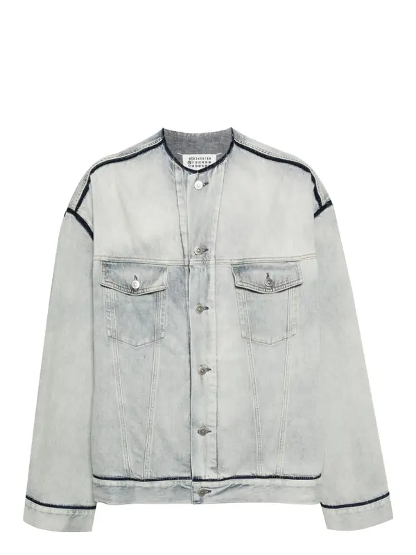 MAISON MARGIELA Four-stitch Logo Denim Jacket - Blue