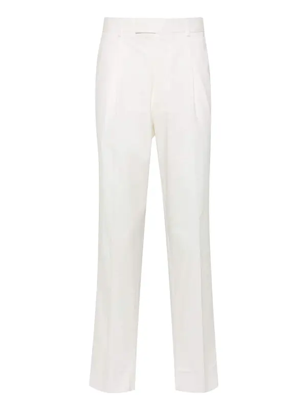 Zegna Mid-rise Poplin Chino Trousers - White
